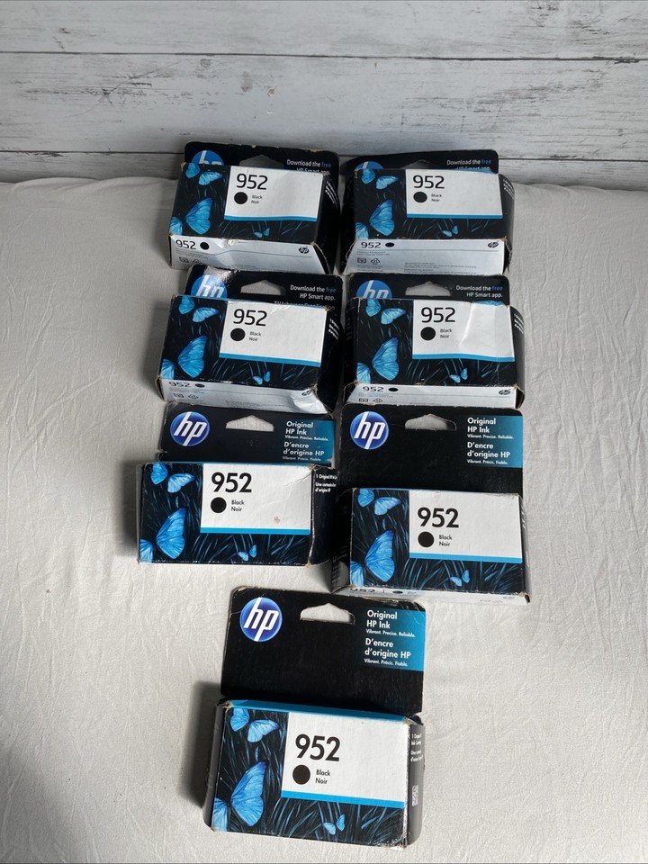 NEW 14 HP 952 Ink Cartridges - 7x952 3 Pack Tri-Color 7x 952 Black Exp ...