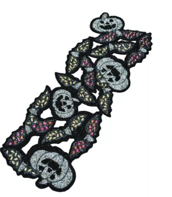 Tahari Halloween Pumpkins Jeweled Bats 36in Beaded Table Runner ...