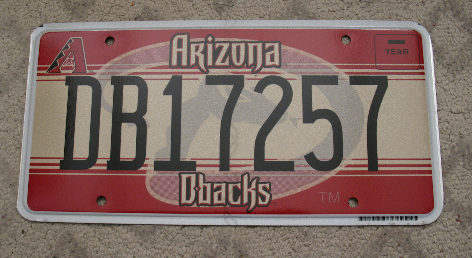 24 - ARIZONA DIAMONDBACKS DBACKS BASEBALL TEAM LICENSE PLATE, Unused ...