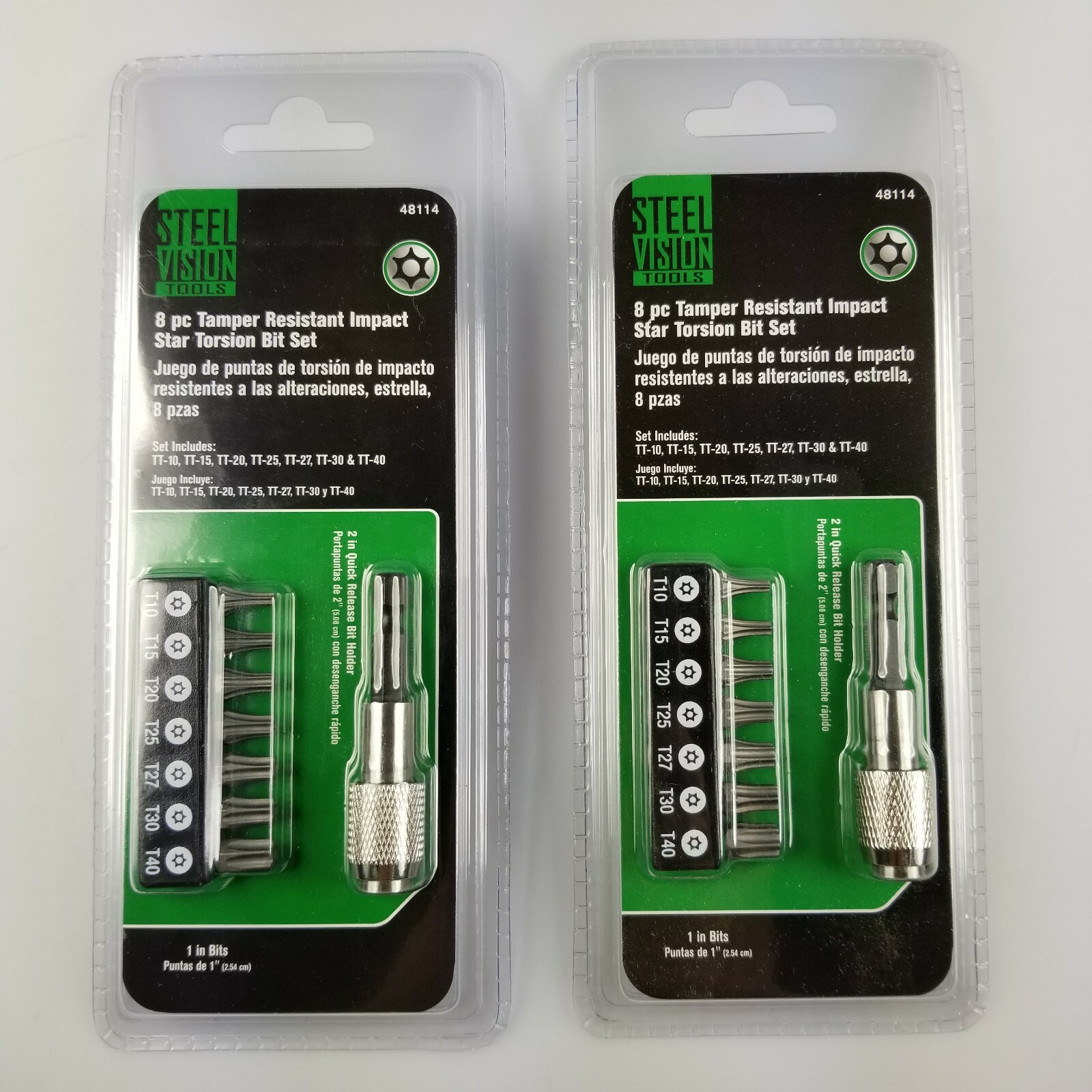 NEW STEEL VISION TOOLS 2- 8PC TAMPER RESISTANT IMPACT STAR TORSION BIT ...