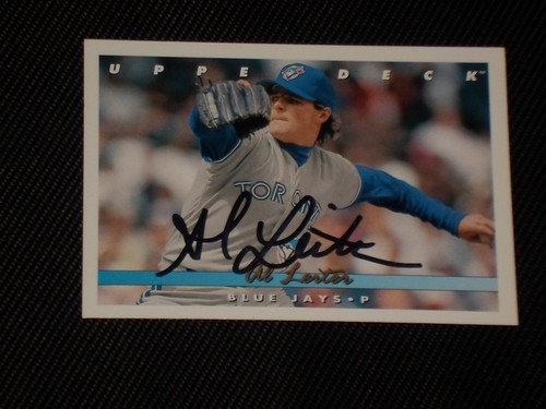 AL LEITER 1993 UPPER DECK SIGNED AUTOGRAPHED CARD #638 TORONTO BLUE ...
