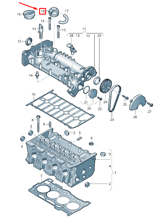 AUDI Q2 GA Crankcase Breather Hose Vent Valve 04E103175M NEW GENUINE | eBay
