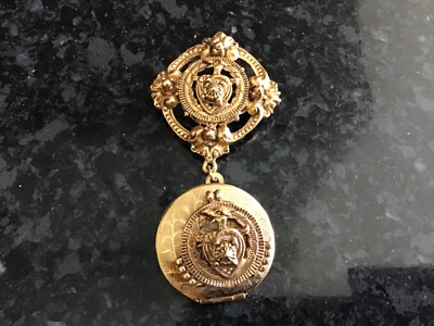 Vintage Florenza Photo Locket Brooch Pin | eBay