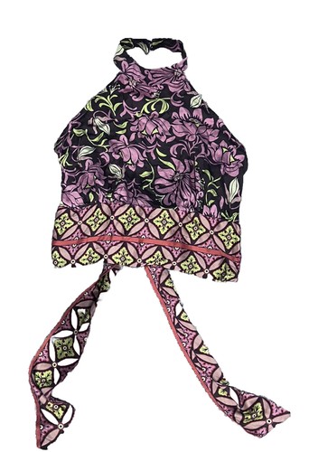 Haute Hippie Halter Top Size Small Floral Tie Back Boho Chic | eBay