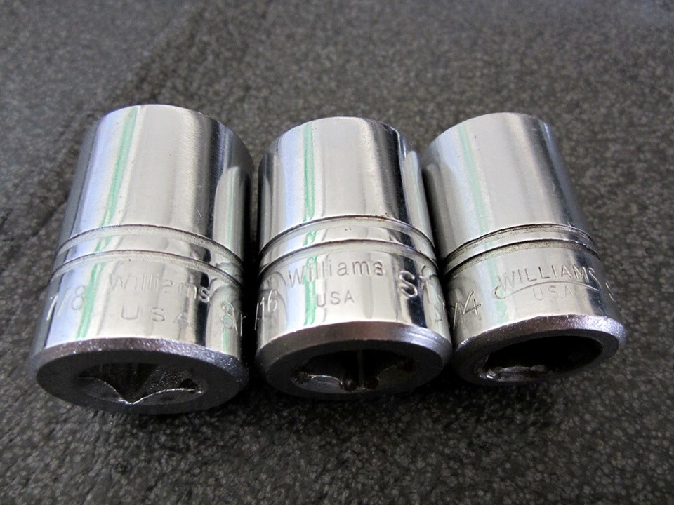 Vintage Williams 1/2" Drive 12pt SAE 22pc Socket Set 3/8" to 1-1/2 ...