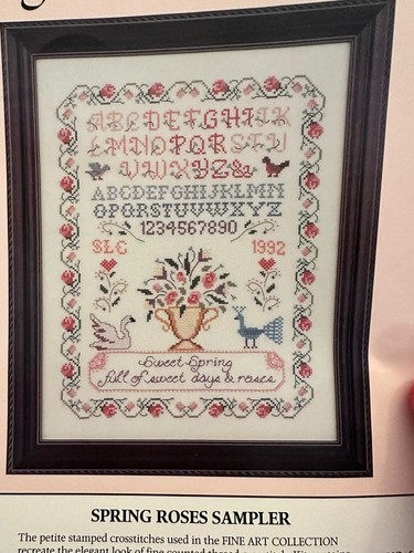Needles ‘N Hoops SPRING ROSES SAMPLER ****Stamped Linen Only**** no ...