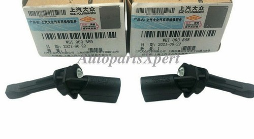 2X Genuine Rear Wheel Speed ABS Sensor Set WHT003858 WHT003859 For VW ...