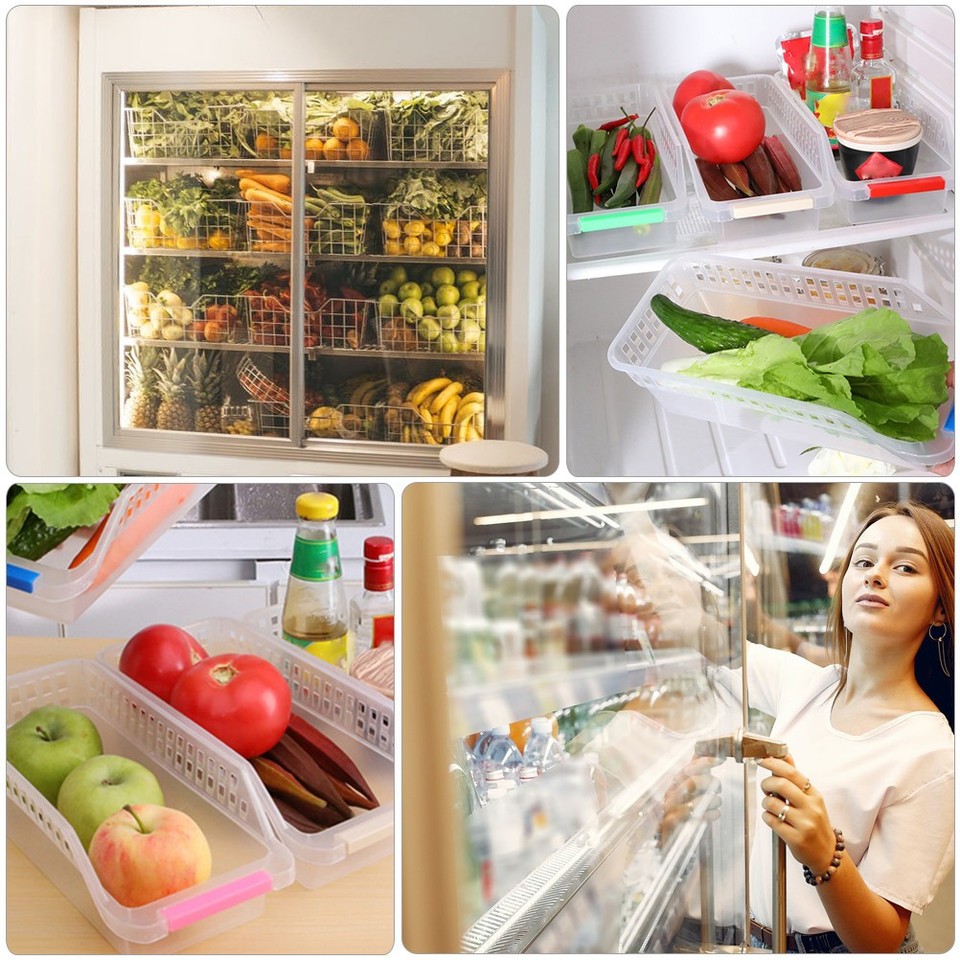 4 Pcs Plastic Bins Small Storage Container Colorful Drawer Kitchen ...