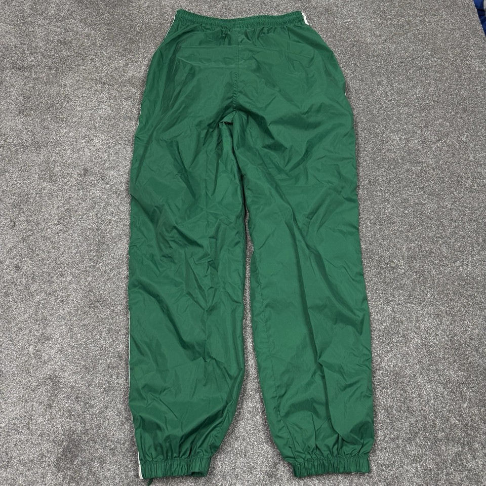 Adidas Pants Men Medium Green Track Logo Gym Work Out Stripes Swishy ...