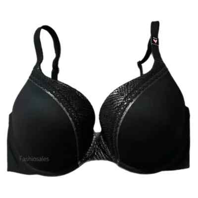 Victorias Secret Body Perfect Shape Padded Metallic Lace Detail Bra ...