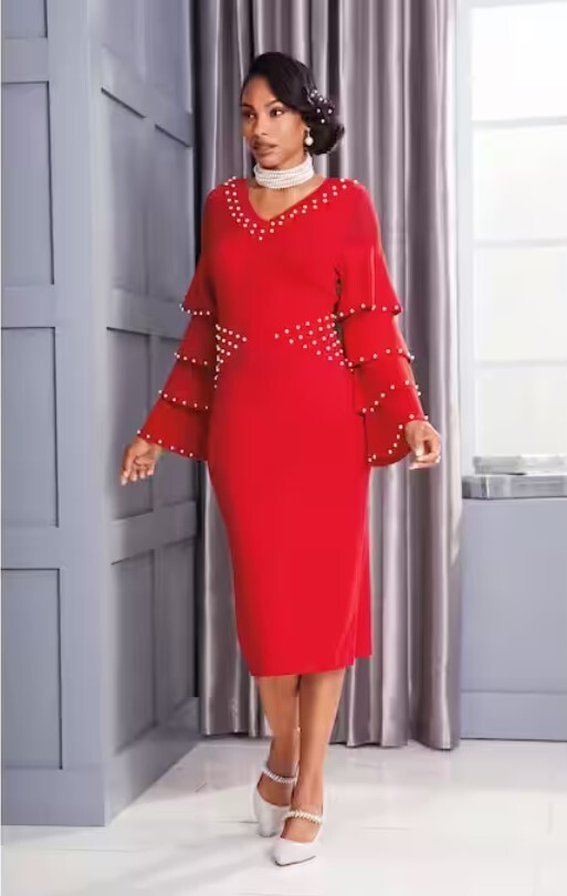 Size 1X PLUS Ashro Soft Pink Nikema Tiered-Sleeve Formal Wedding ...