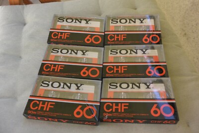 6 Sony CHF 60 Type I Blank Cassette Tapes (SEALED) | eBay