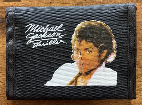 Vintage Michael Jackson Wallet Black Thriller Gag Gift White Elephant ...