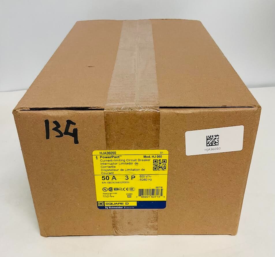 HJA36050 Square D Circuit Breaker I-Line 50A 600V 3P New in box Free 2 ...
