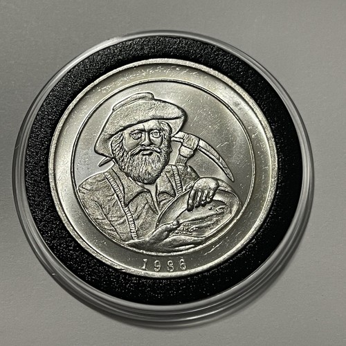 Prospector Gold Panner Medal 1 Troy Oz .999 Fine Silver Round Collector ...