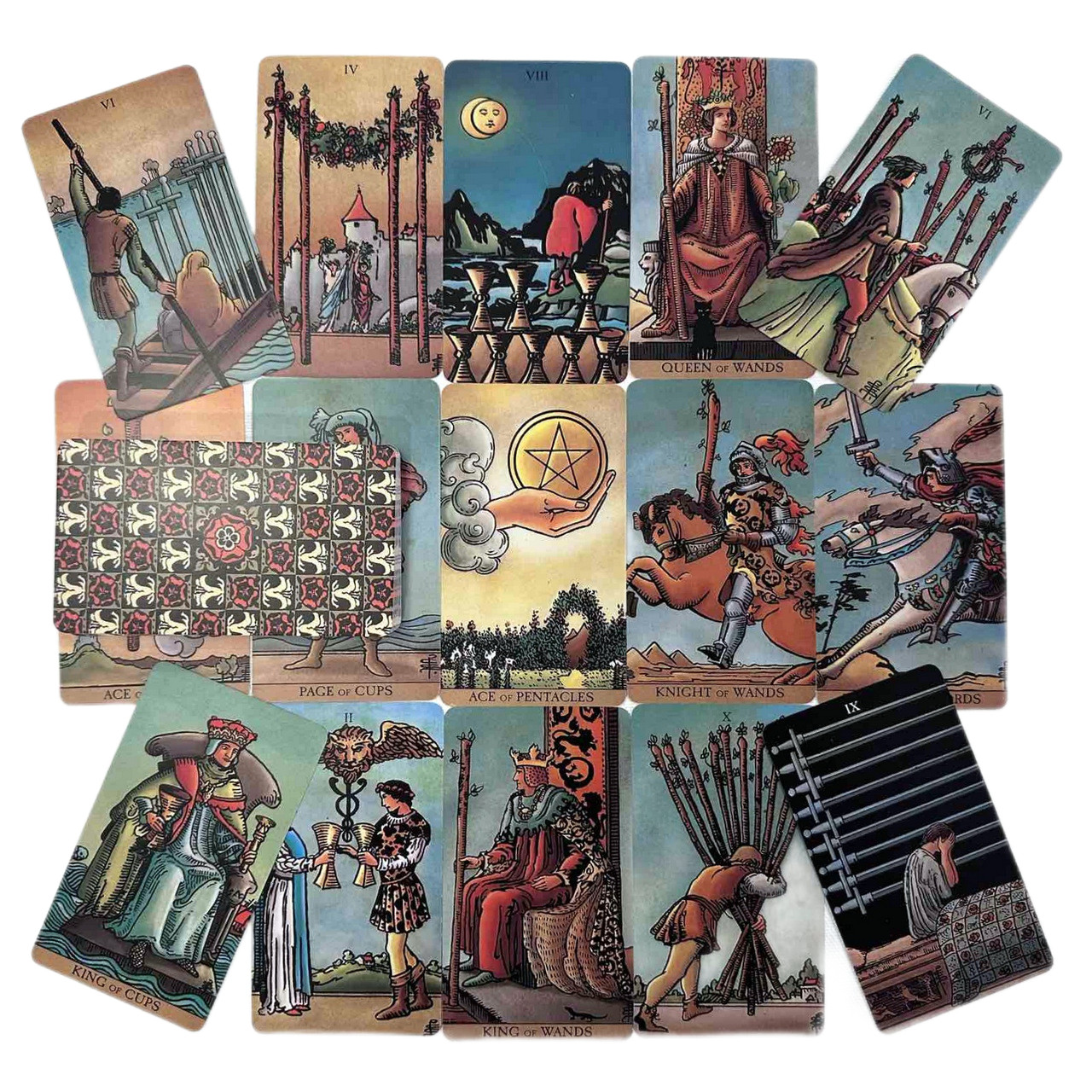 Vintage Borderless 78 Tarot Deck Classic Cards English Edition Oracle ...