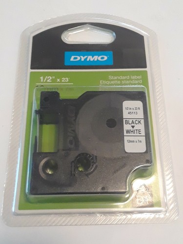 New Sealed Dymo D1 Standard 45113 Label Maker Tape Black On White 1/2 ...