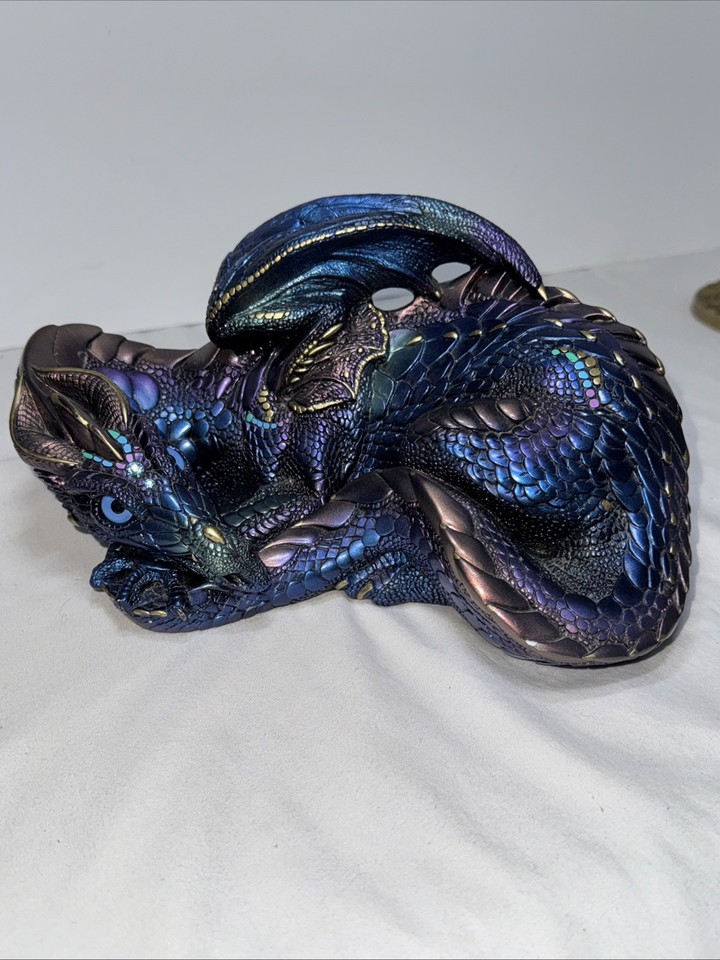 Windstone Editions Mother Resting 1985 Pena Dragon Peacock Blue Stones ...