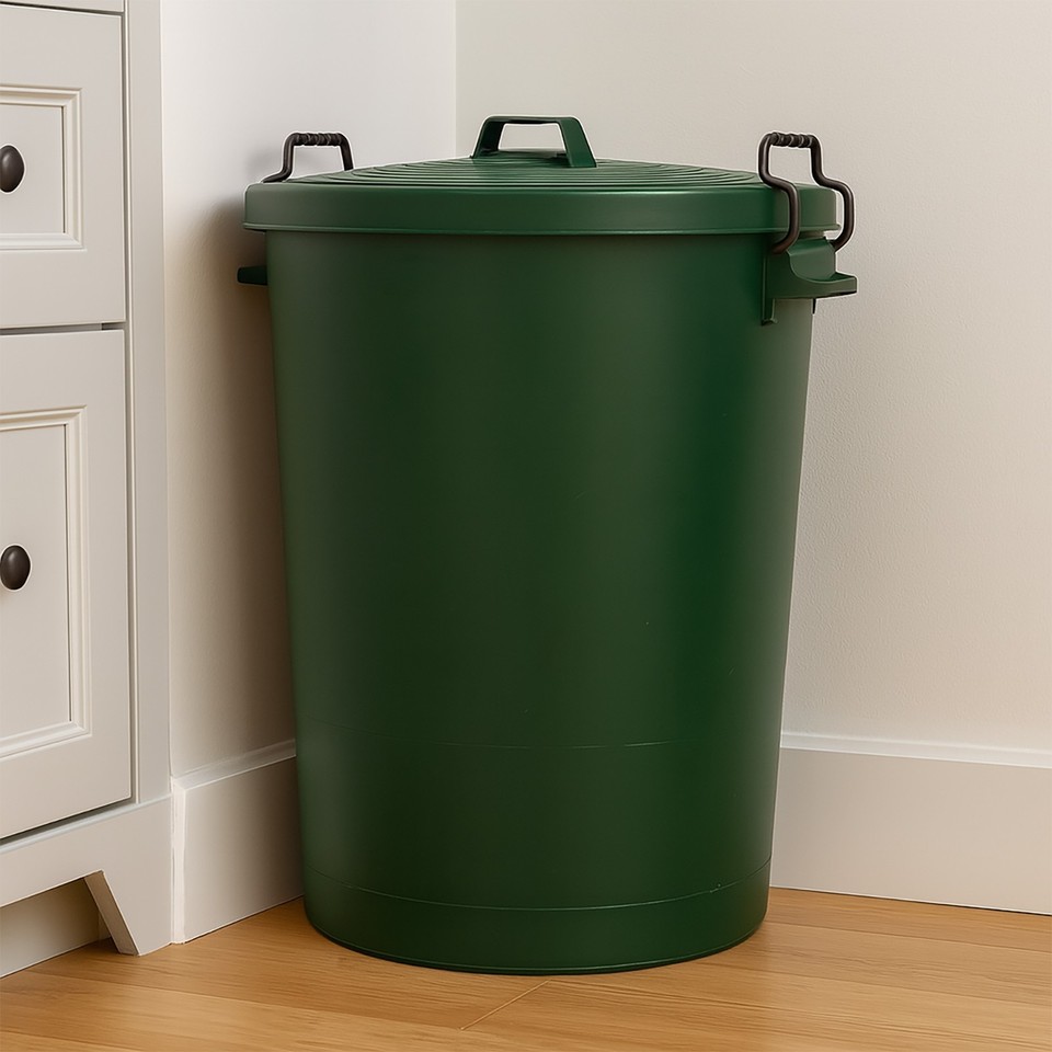 Extra Large Clip Bin Green 110L Plastic Dustbin Recycling Garden Waste ...