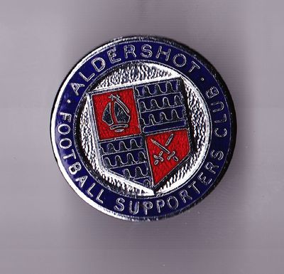 Vintage ALDERSHOT FOOTBALL SUPPORTER CLUB enamel football buttonhole ...