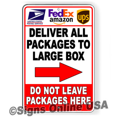 Deliver All Packages To Large Box Arrow Right Sign Or Decal 6 SIZES ...