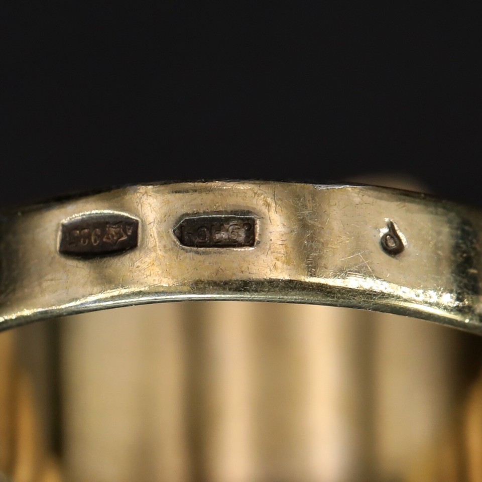 VTG Sterling Silver - RUSSIA Nielloware Flower Gold Ring Size 8 - 2g | eBay