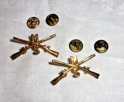 LOT 2 MILITARY CROSSED RIFLES LAPEL HAT PINS M.S.MEYER INC | eBay