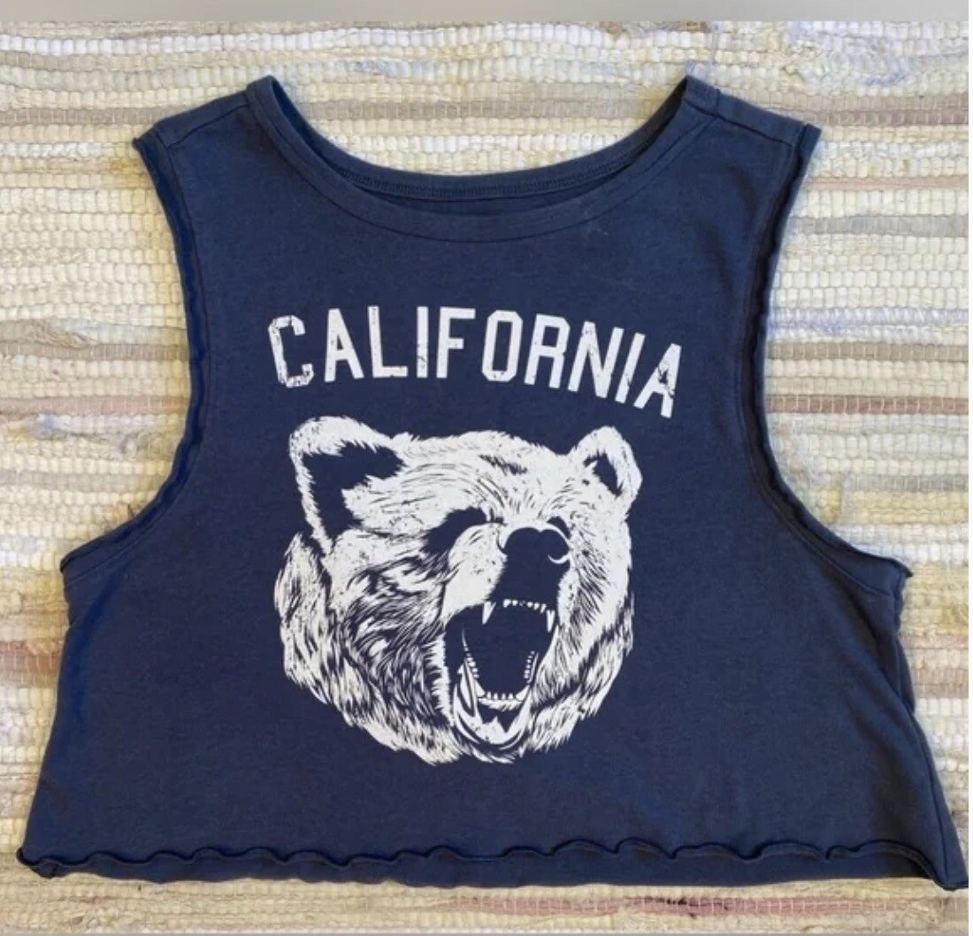 Colsie Women's Blue Distressed California Crop Top Size XL | eBay