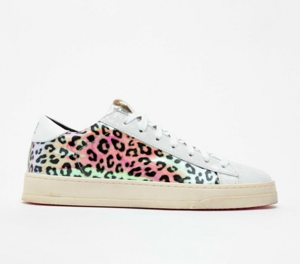 P448 Jack Leopard print Holographic low top sneaker Size EU 36/US 6 ...