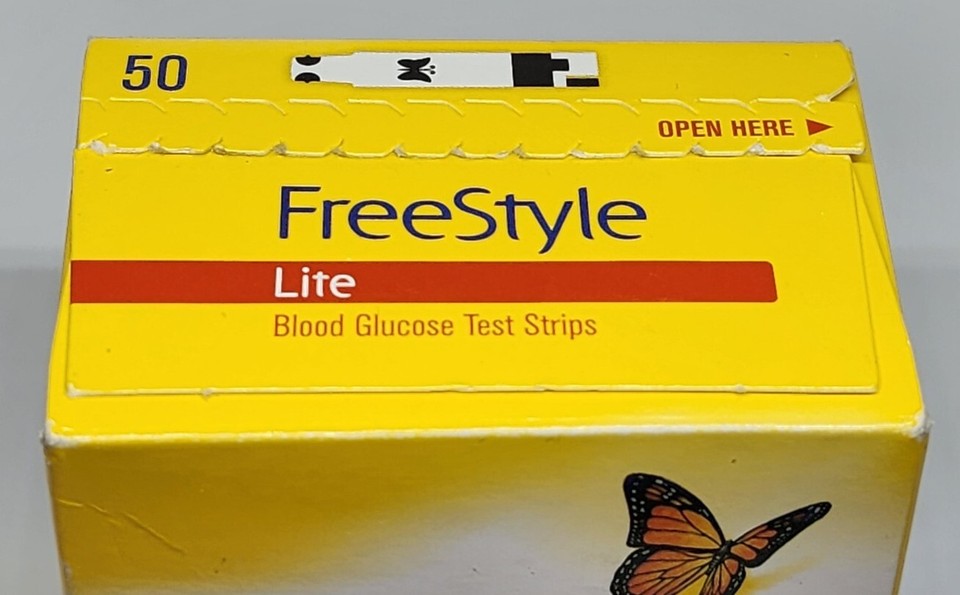 Abbott Freestyle Lite Diabetic Blood Glucose Test Strips 50 Count New ...