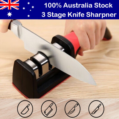 Knife Sharpener 3 Stage Kitchen Diamond Sharp Knives Scissor Sharpening ...