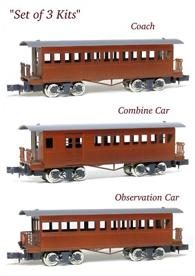N Scale Aru-Model Wooden Coach/Combine/Observation Set of 3 Kits ...