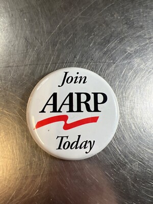 Join AARP Today White Red Blue Vintage Button Pin | eBay