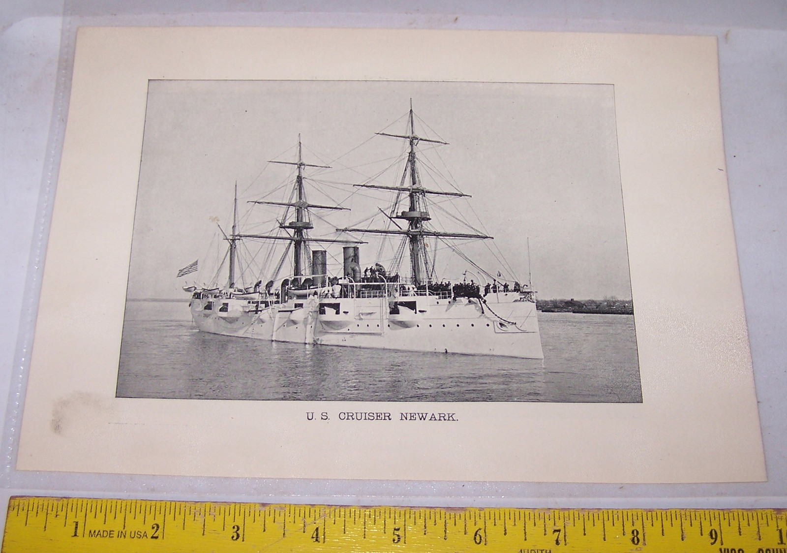 1897 Original Illustration - US CRUISER NEWARK & US CRUISER COLUMBIA | eBay