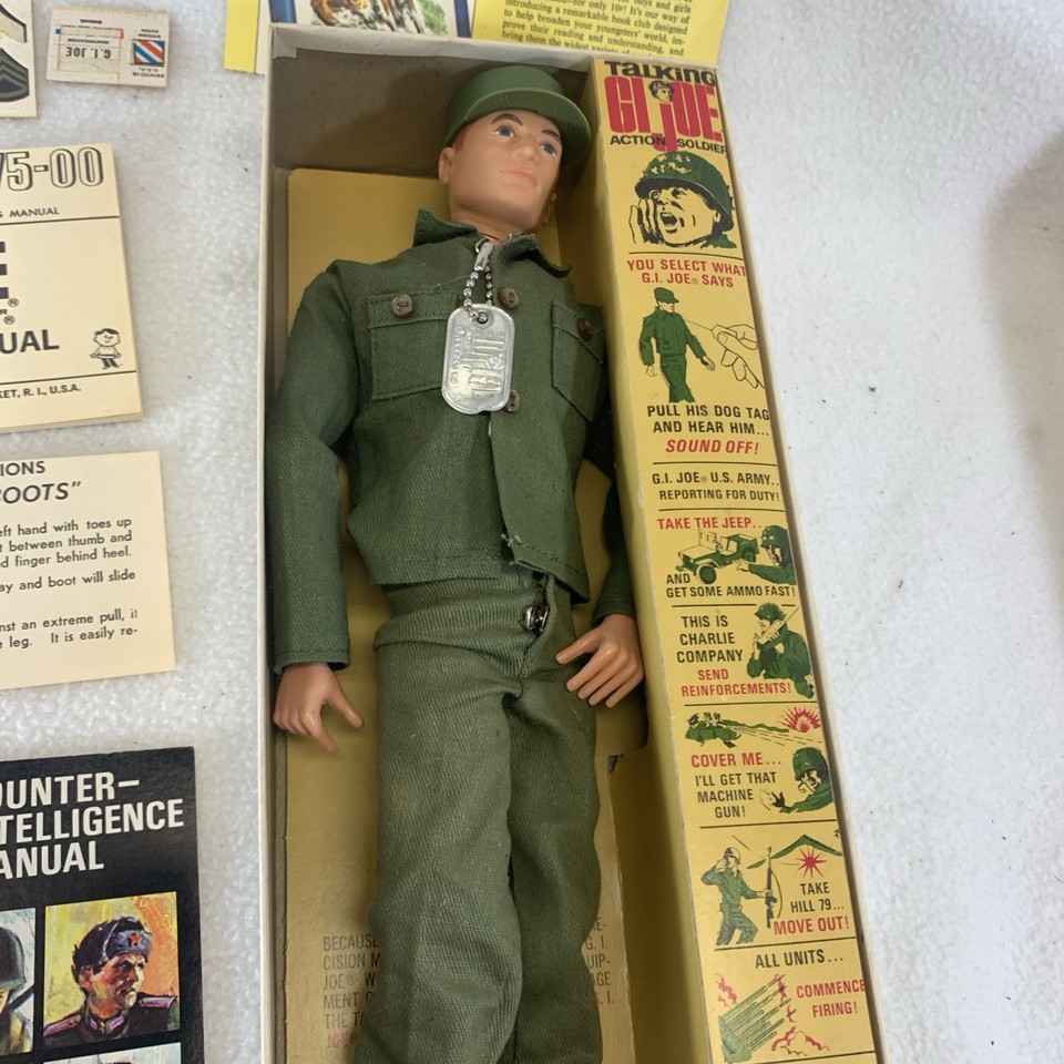 Vintage 1967 Hasbro GI Joe Talking Action Soldier #7590, Box, Papers ...