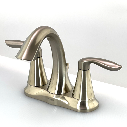 MOEN 6410BN Eva 2-Handle Centerset Bathroom Faucet w Drain - Brushed ...