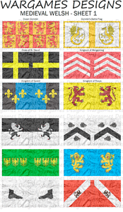 15mm Medieval Welsh Flags - Sheet 1 - Pike & Shotte, FOG, DBR, Impetus ...