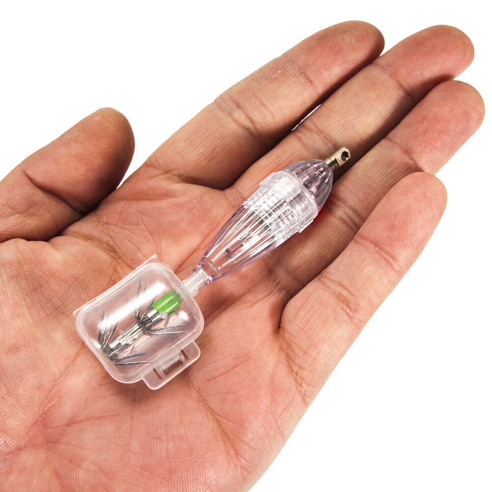 Button Battery Operated LED Light Fishing Lure Squid Hook Light (White ...