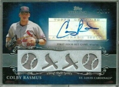 2009 Topps Sterling Colby Rasmus Quad Jersey Relic Auto RC #'ed 06/10 ...