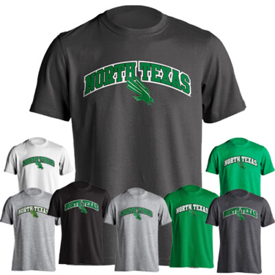 North Texas UNT Mean Green Classic Arch Mascot Logo Short Sleeve T ...