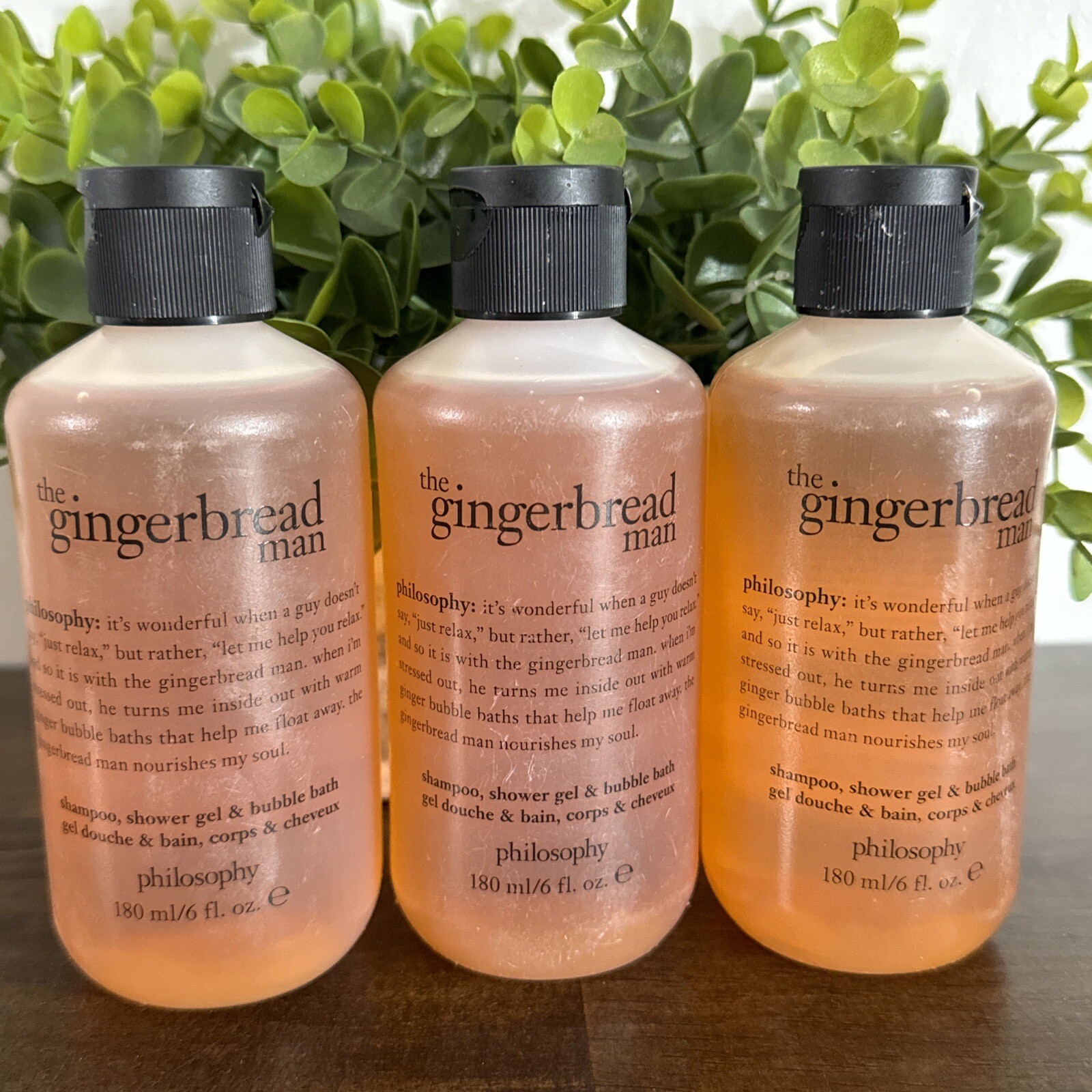 3 SEALED Philosophy The Gingerbread Man Shampoo Shower Gel Bubble Bath ...