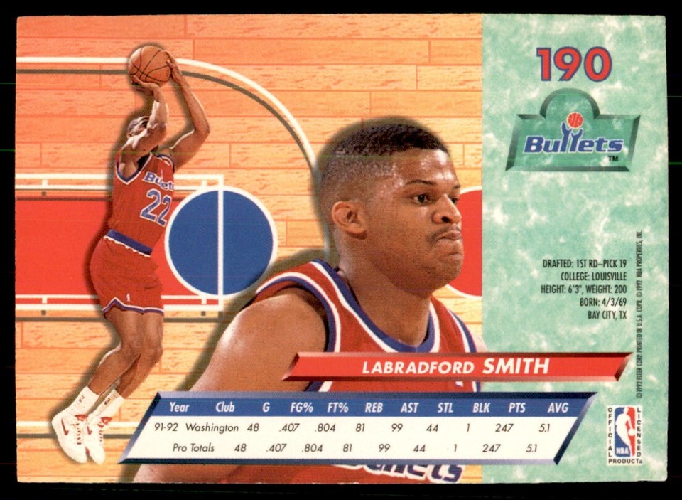 1992-93 Ultra Fleer LaBradford Smith Basketball Cards #190 | eBay