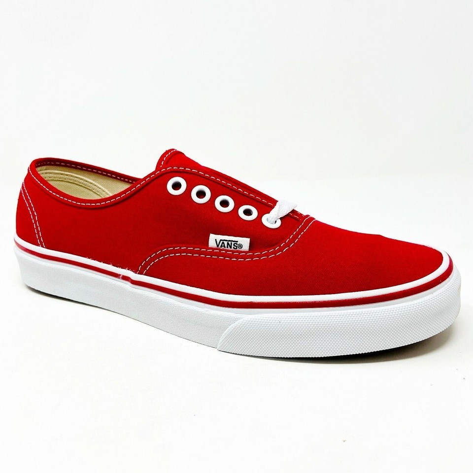 Vans Authentic True Red White Womens Canvas Sneakers | eBay