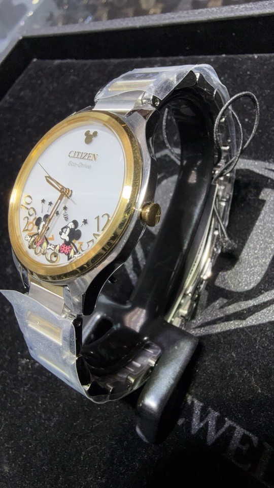 Citizen Disney Falling Mickey & Minnie Silver Dial Two-Tone Ladies ...
