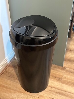 50L ALL BLACK TOUCH TOP BIN / DUSTBIN / RUBBISH BIN / KITCHEN / HOME ...