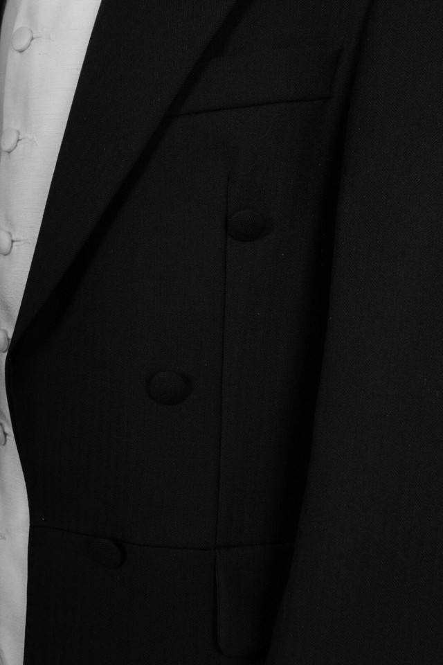 Black Wool Frockcoat Jacket Herringbone Funeral Director Morning Teddy ...