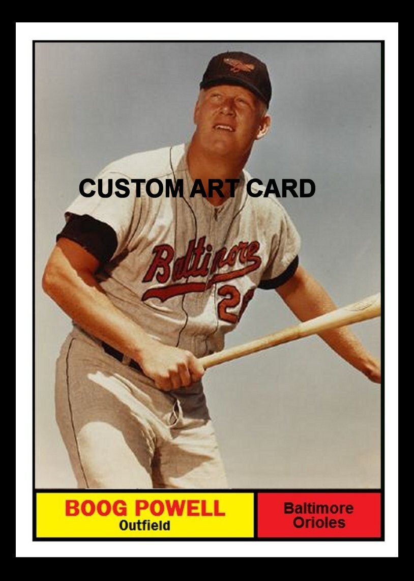 Boog Powell Baltimore Orioles 1961 Custom Made Baseball Art Card | eBay