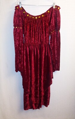 NEW RUBIES Velvet Peasant Dress Renn Wench Medieval Costume One Size ...