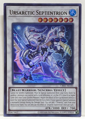 Konami Yugioh Asian-English Ursarctic Septentrion CR01-AE130 Ultra Rara ...