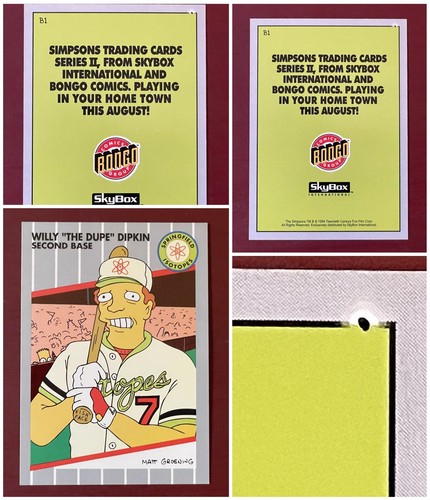 1994 The Simpsons Series 2 #B1 Willy The Dupe Dipkin RARE *ERROR CARD ...